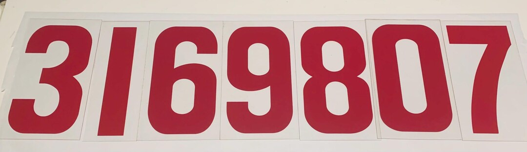 Vintage Gas Station Sign Numbers Rigid Hard Plastic Plexiglass Red on ...