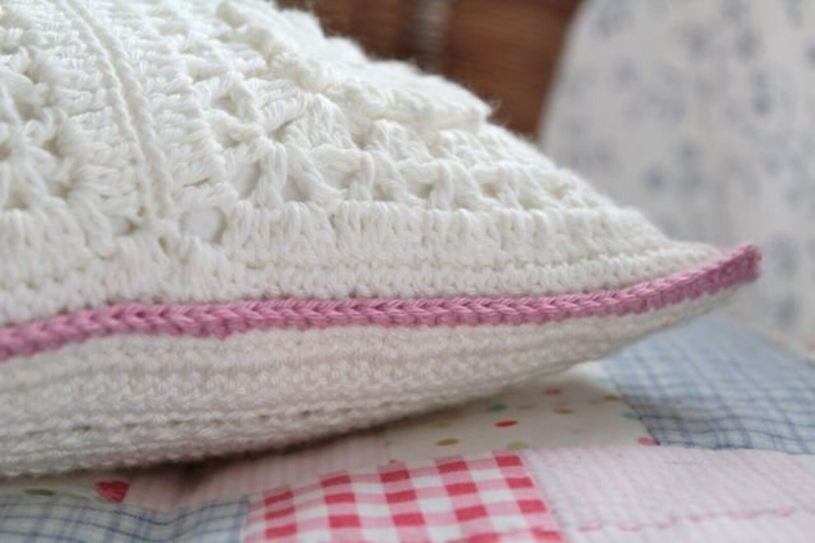 PDF Crochet Pattern Popcorn & Lace Square Pillow US and UK - Etsy