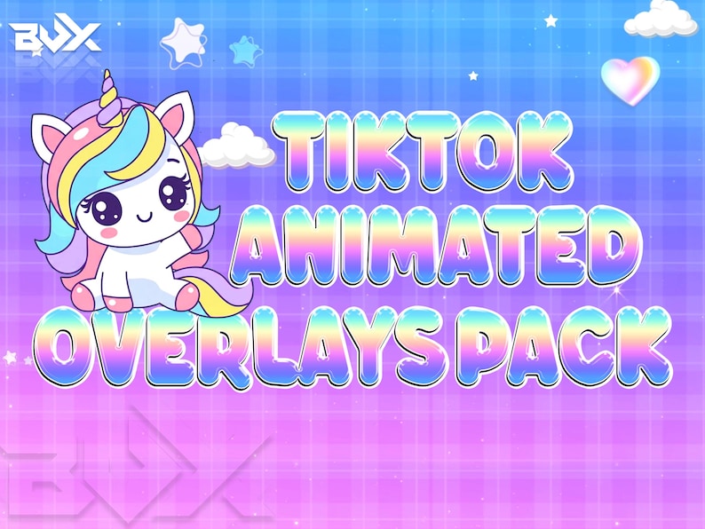 Animated Unicorn Stream Overlay Pack – Pastel Kawaii Vertical OBS ...