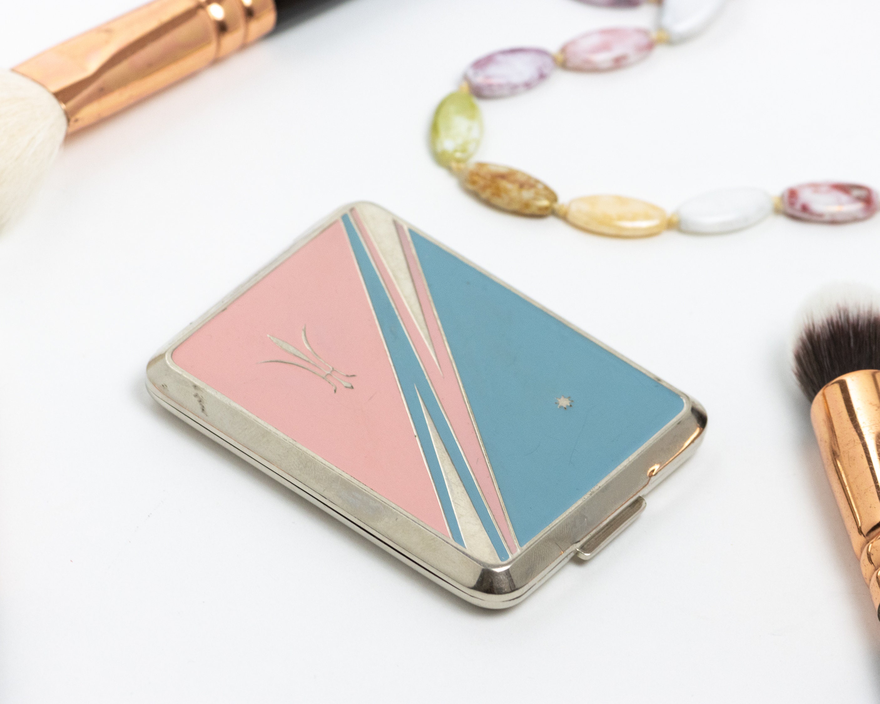 1930s Art Deco Compact | Richard Hudnut DuBarry Vanity Case with Pink ...
