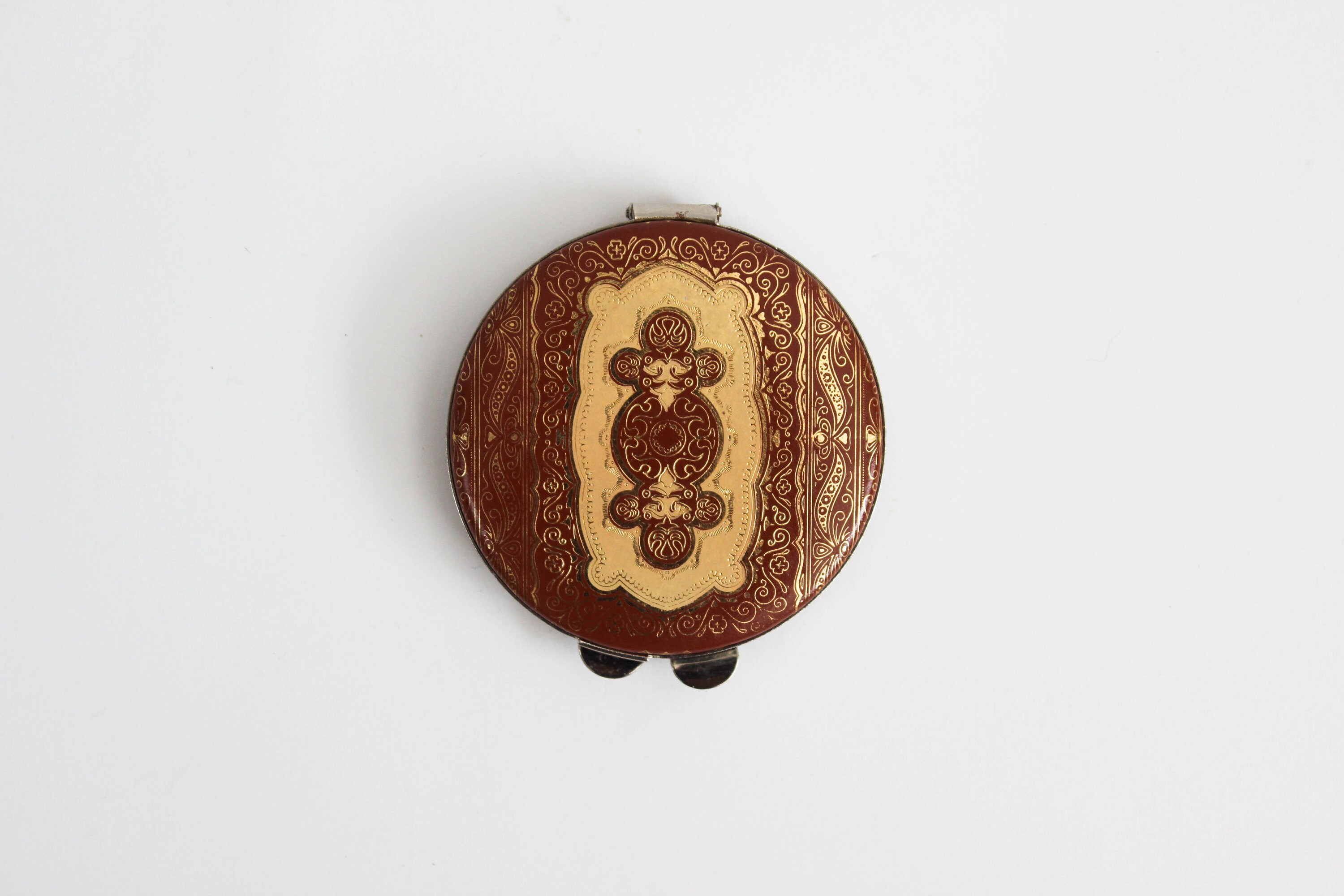 Vintage Powder Compact | Leather Powder Compact for Loose Powder