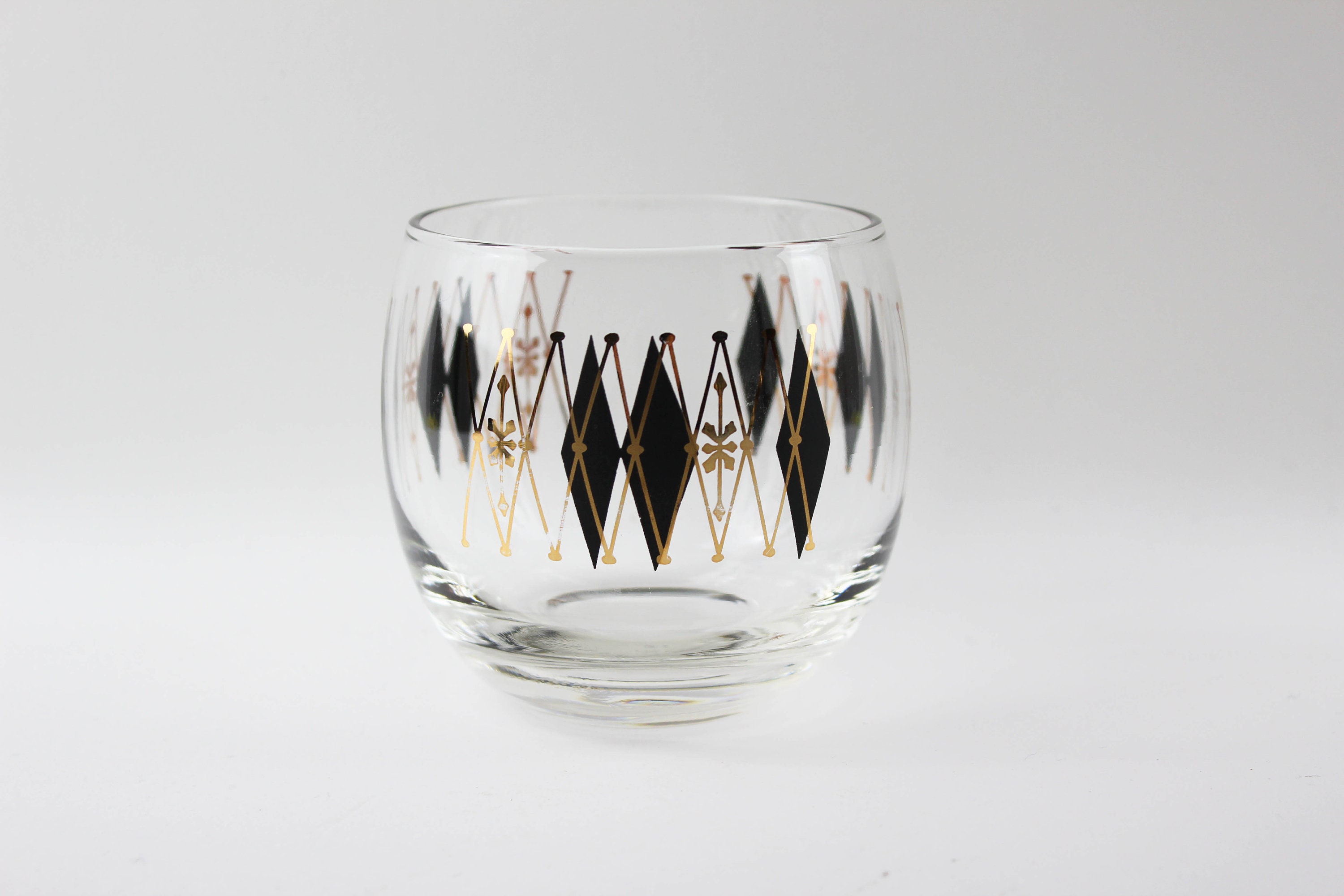 Mid Century Roly Poly Whiskey Glasses Federal Glass Company | Etsy