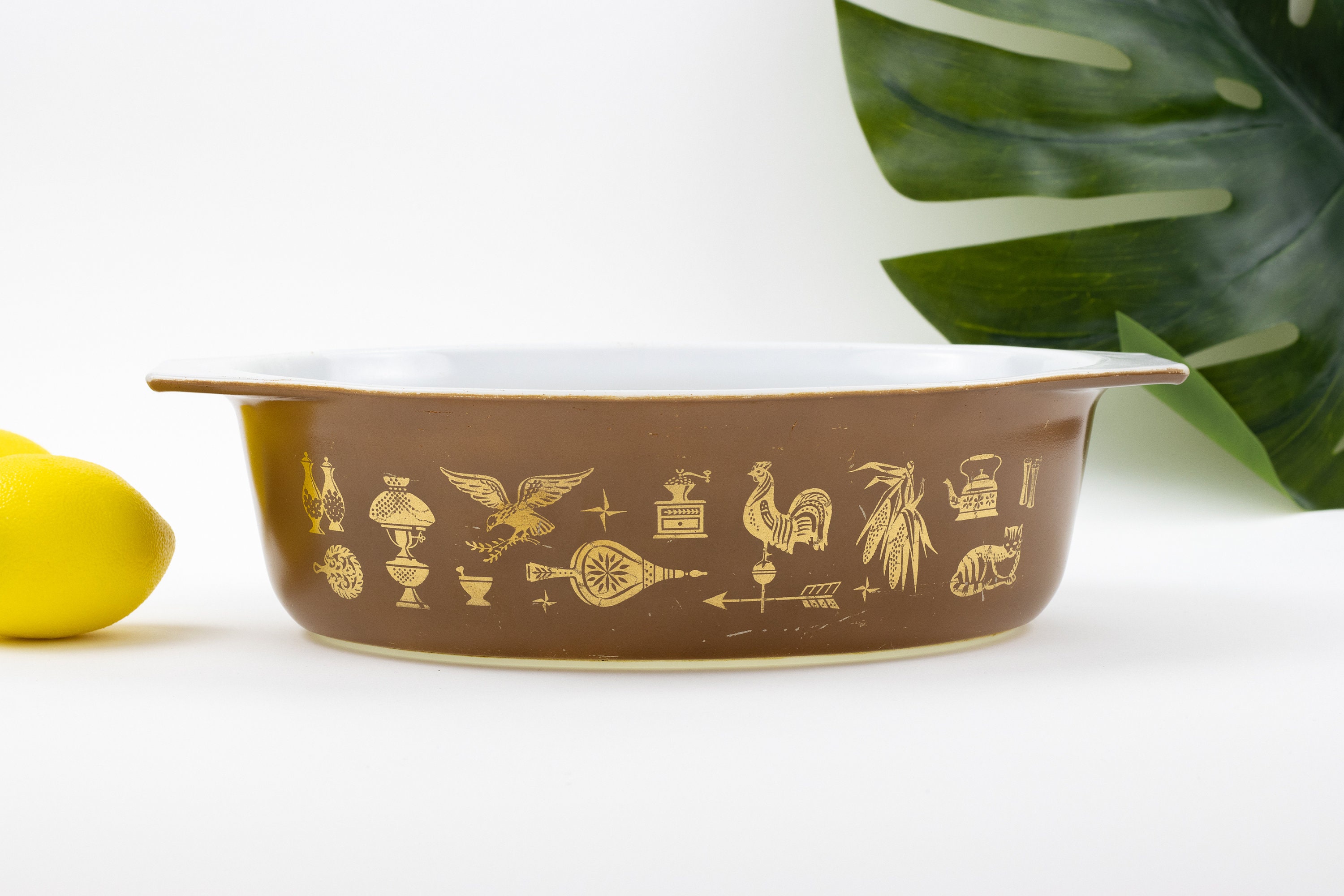 Vintage Pyrex Retro Serving Dish | Early American Oval Casserole Dish ...