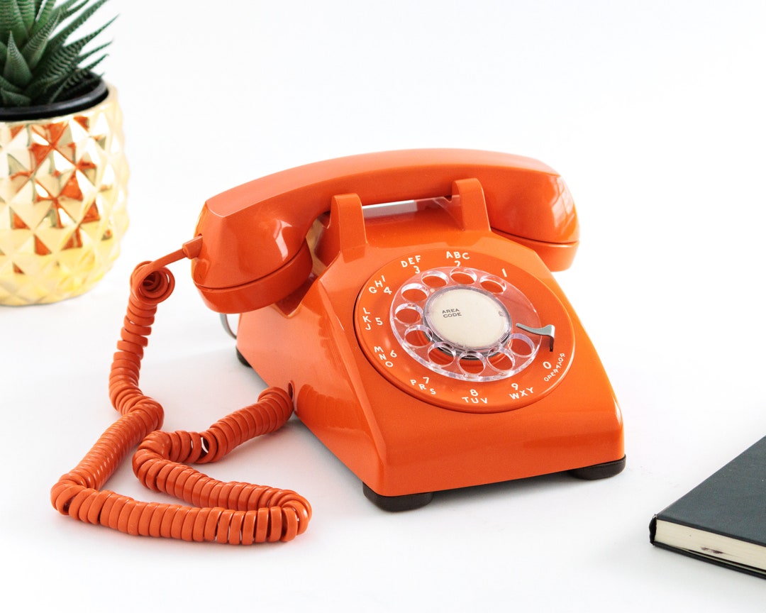 Working Vintage Orange Rotary Phone Burnt Orange Phone - Etsy