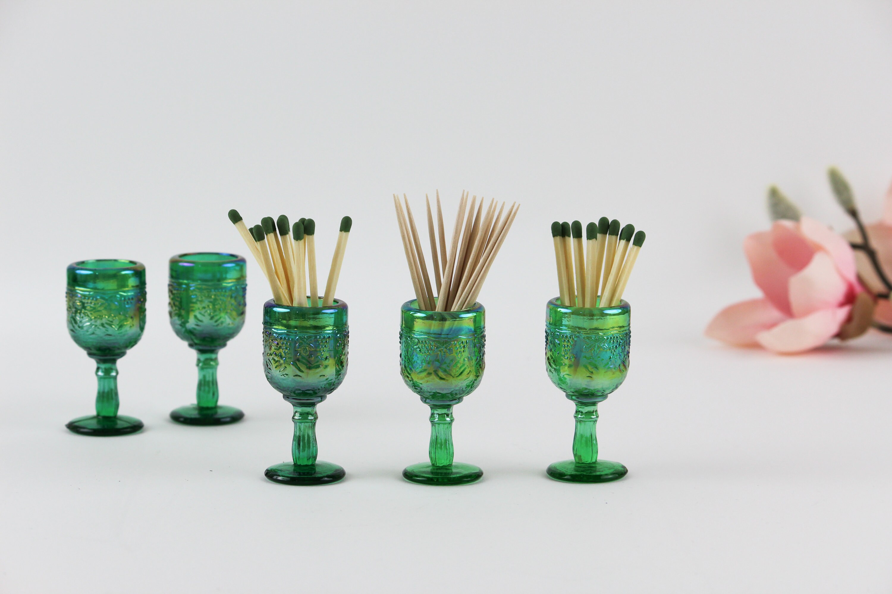 Vintage Green Glass Mini Goblet | Miniature Dorothy Taylor Fenton ...
