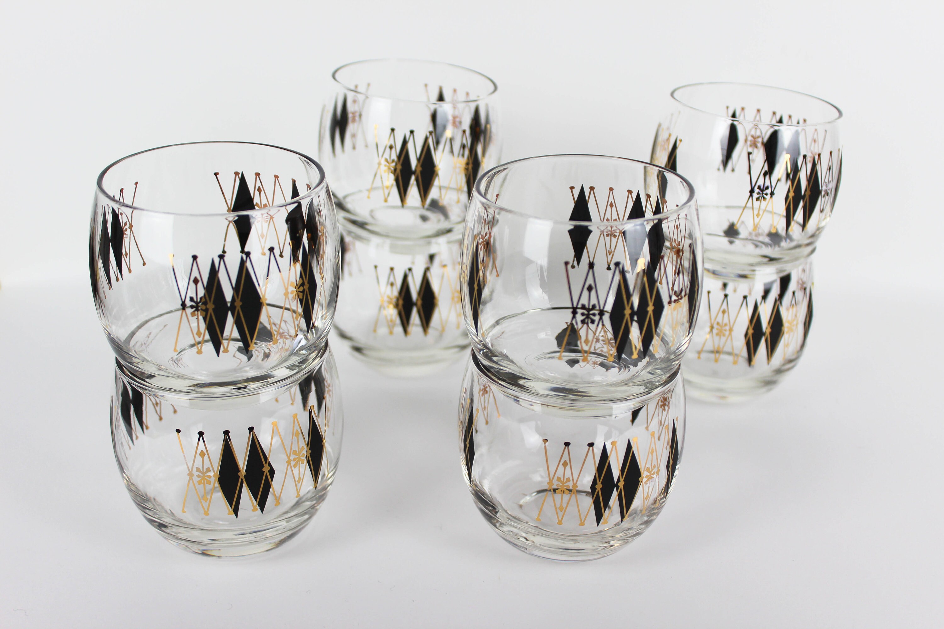 Mid Century Roly Poly Whiskey Glasses Federal Glass Company | Etsy