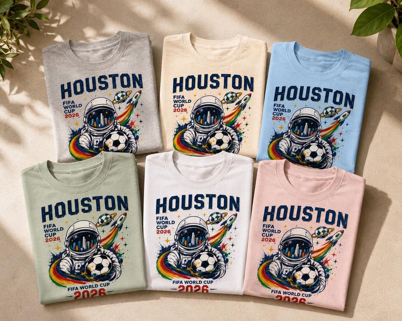 Houston Soccer Fan Shirt, FIFA World Cup 2026 Design, Space Theme ...