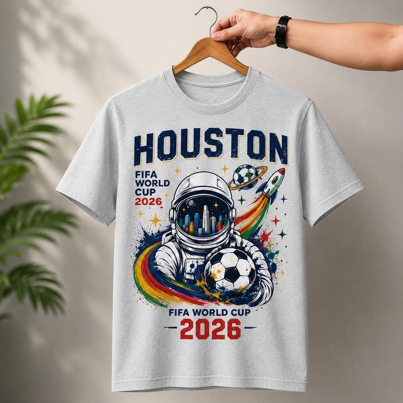 Houston Soccer Fan Shirt, FIFA World Cup 2026 Design, Space Theme ...