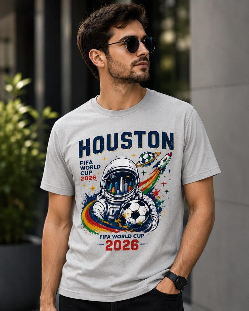 Houston Soccer Fan Shirt, FIFA World Cup 2026 Design, Space Theme ...