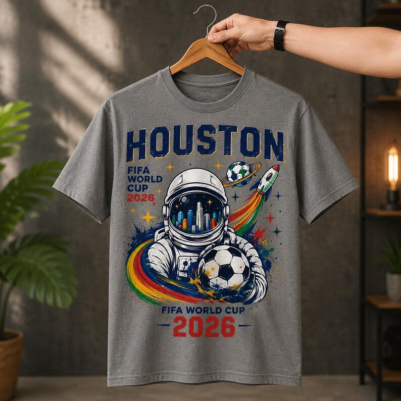 Houston Soccer Fan Shirt, FIFA World Cup 2026 Design, Space Theme ...