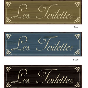 Les Toilettes Wall Decor, French Bath Decor, Toilette 3 Colors ...