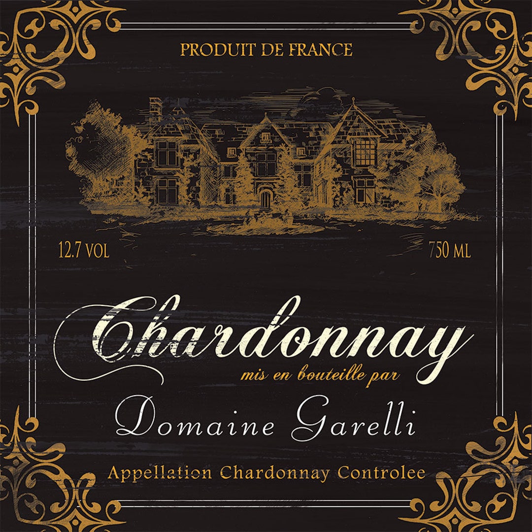 French Wine Label Art "chardonnay" 5x5"chateau Label Art - Etsy