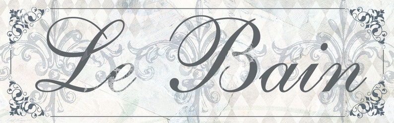 French Bath Sign Le Bain Vintage Look Sign Vintage Style - Etsy