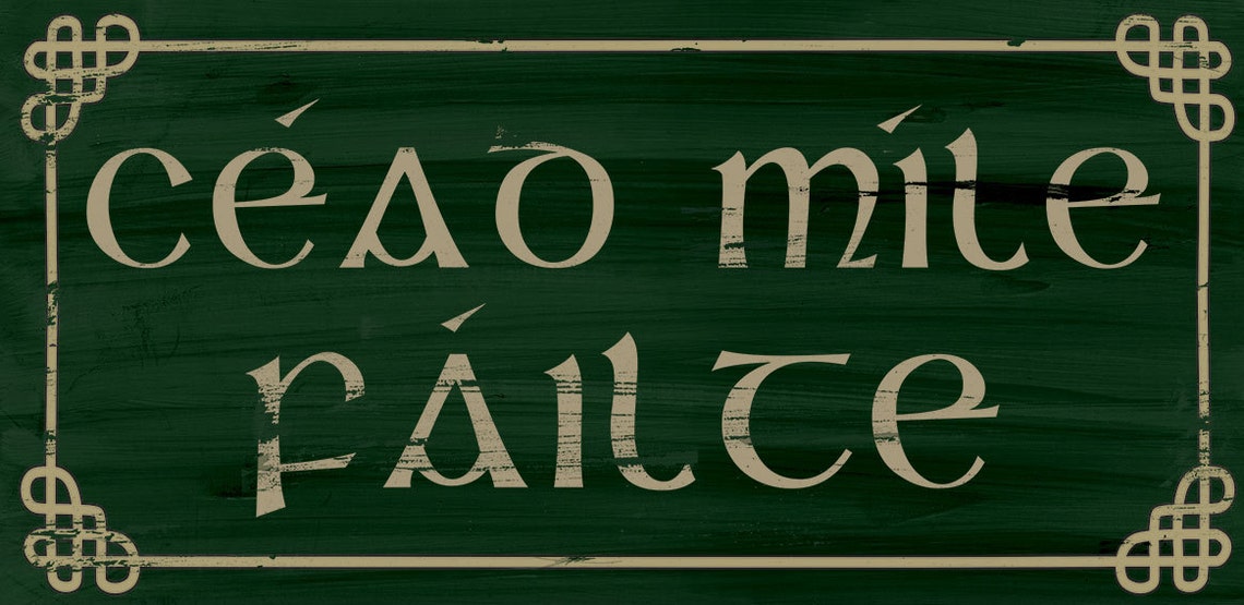 Irish Welcome Cead Mile Failte Vintage Gaelic Sign Irish - Etsy