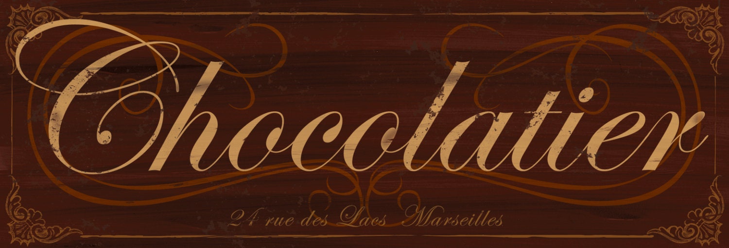 Chocolatier Sign, French Kitchen Wall Decor, French Decor, French ...