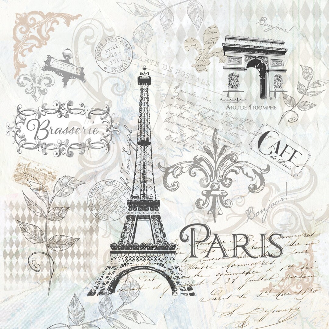 French Victorian Art Collage, "paris" , Travel Decor, France, French ...