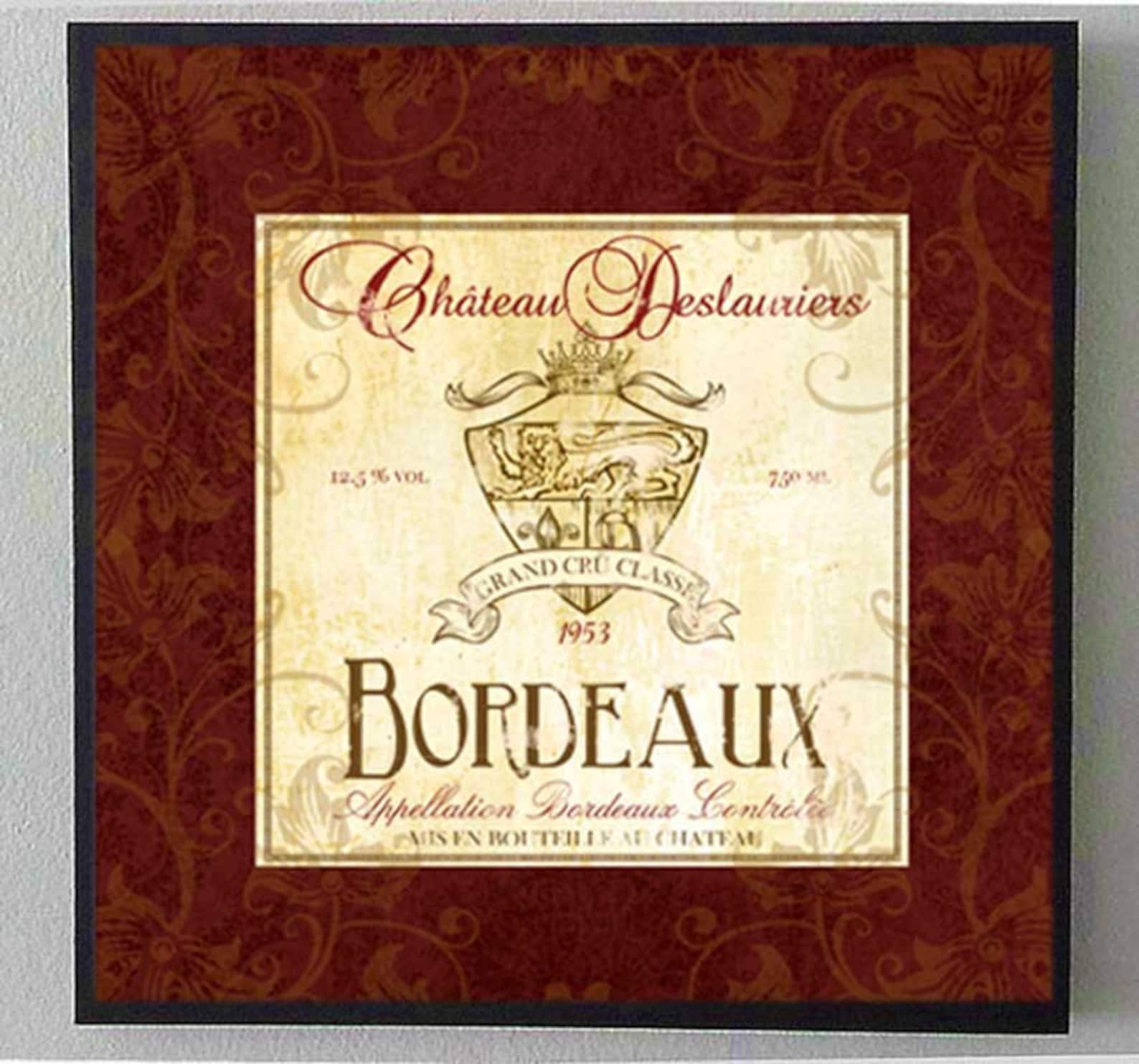French Wine Label Art bordeaux Burgundy Color Wine - Etsy