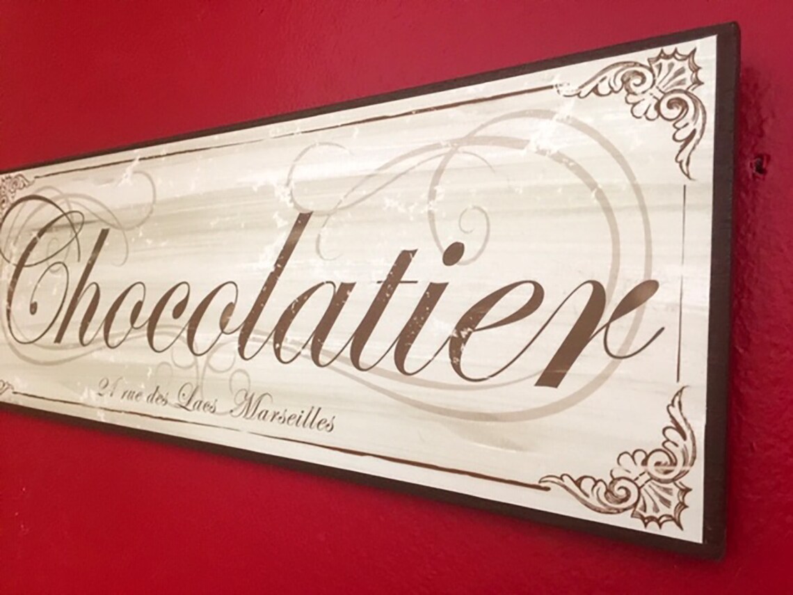 Chocolatier Sign, French Kitchen Wall Decor, French Decor, French ...