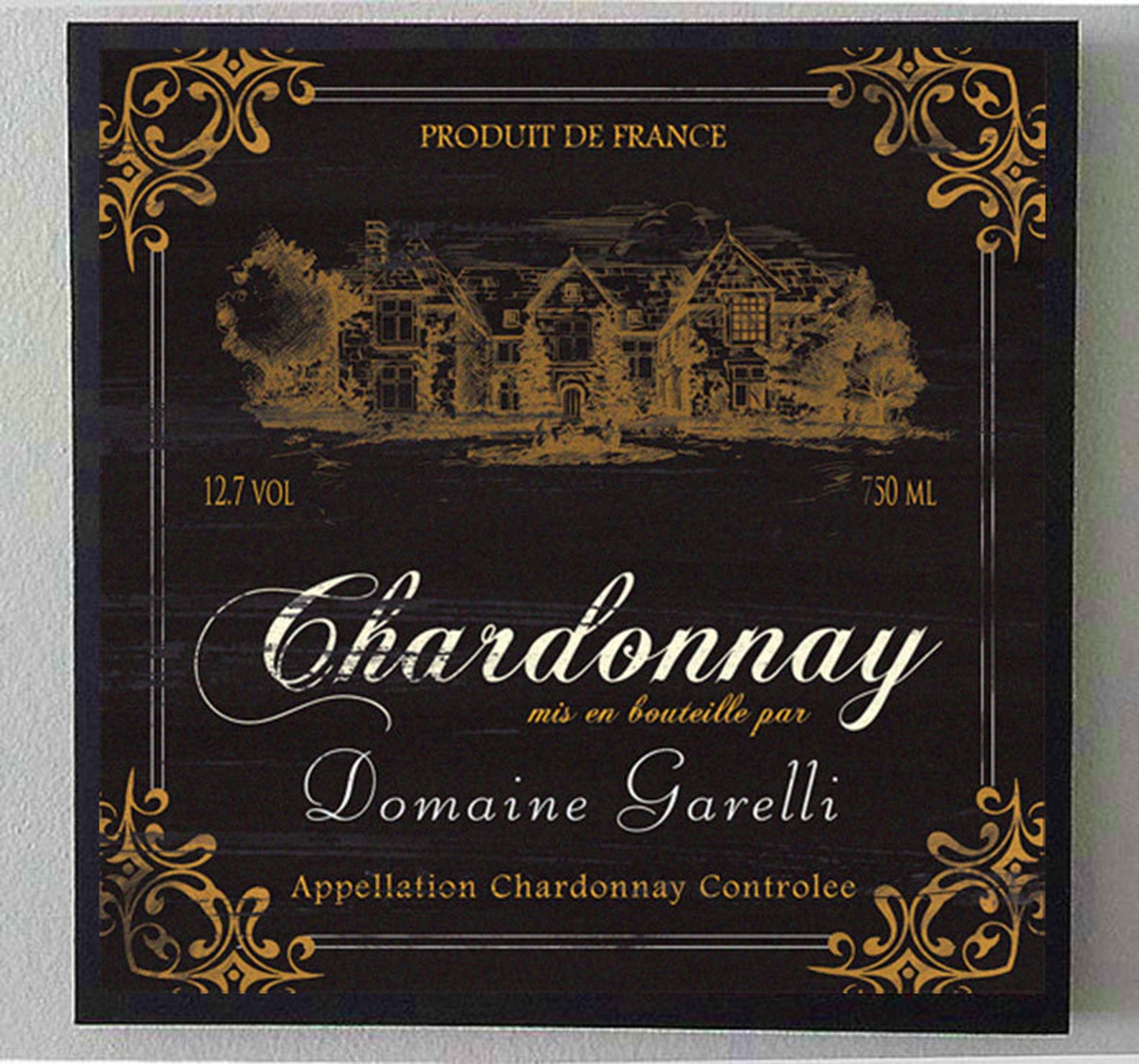 French Wine Label Art chardonnay 5x5chateau | Etsy