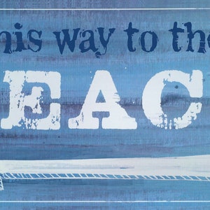 Beach Wall Sign,"this Way to the Beach",left Pointing Arrow, Rustic ...