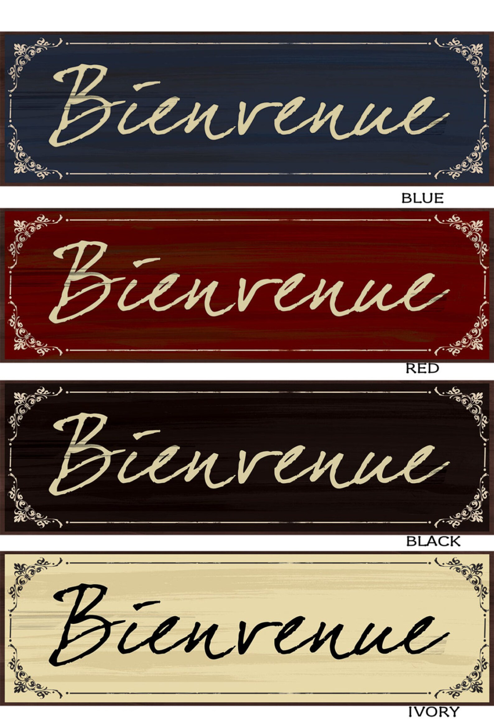 Bienvenue French Welcome Wood Wall Decor Available in Four Colors - Etsy