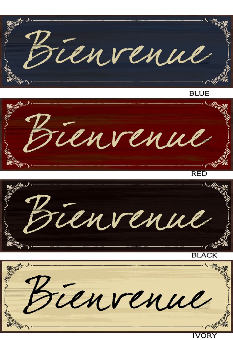 Bienvenue French Welcome Wood Wall Decor Available in Four Colors - Etsy
