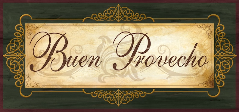 Buen Provecho Sign, Spanish Kitchen Wall Decor, Classical Look Spanish ...