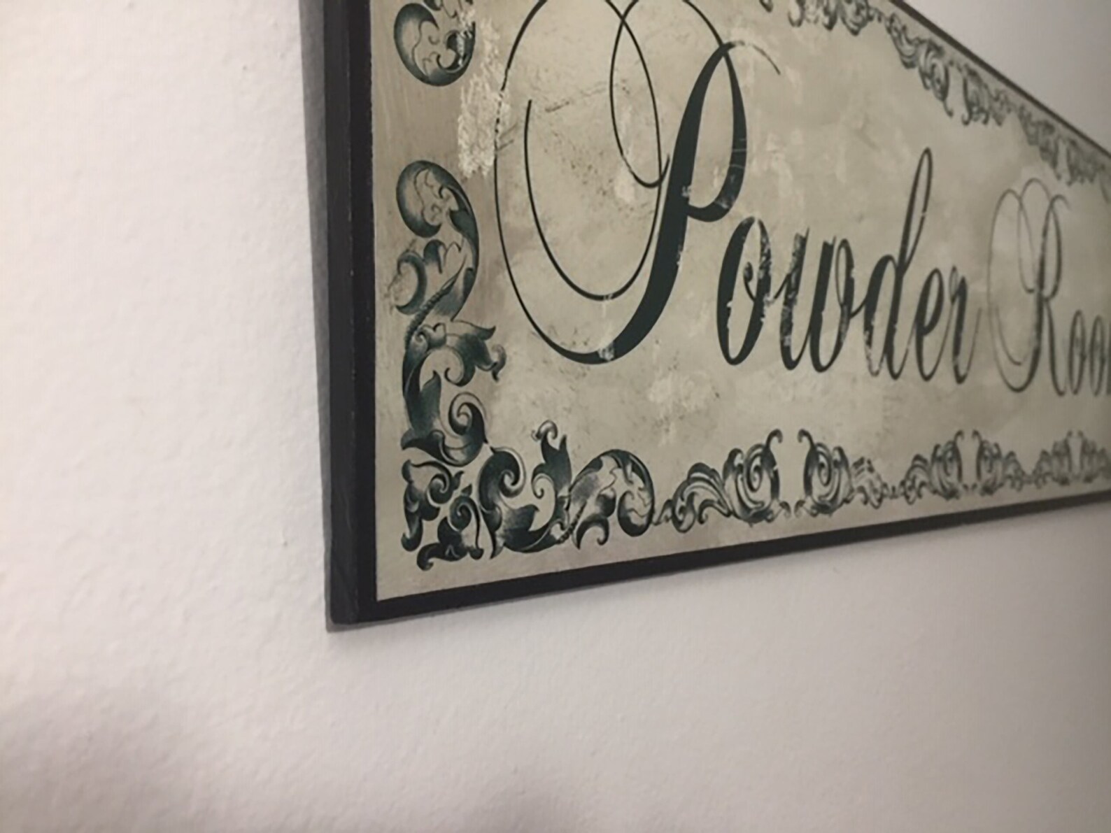 Powder Room Sign, Victorian Black and White Bathroom Decor,powder Room ...