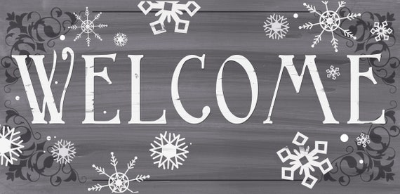 Snow Welcome Sign Wedding Winter Welcome Sign, Personalized Wedding