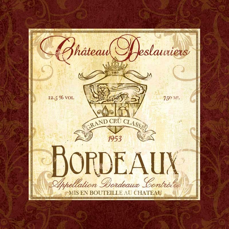 French Wine Label Art bordeaux Burgundy Color Wine | Etsy