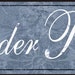 Powder Room Victorian Decor, Wall Sign, Blue Damask Pattern, Victorian ...