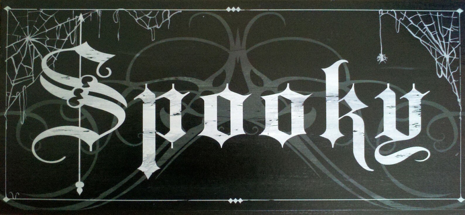 Halloween Decor Spooky Wall Sign Black Gothic Spooky Sign | Etsy