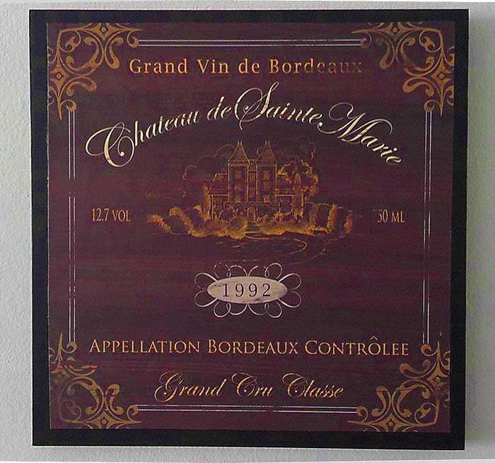 Wine Label Art "chateau De St Marie" Winery Decor, French Wines 10x10 ...