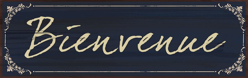 Bienvenue French Welcome Wood Wall Decor Available in Four Colors - Etsy