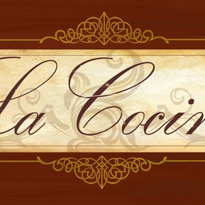 La Cocina Sign, Spanish Kitchen Wall Decor, Classical Look Spanish ...