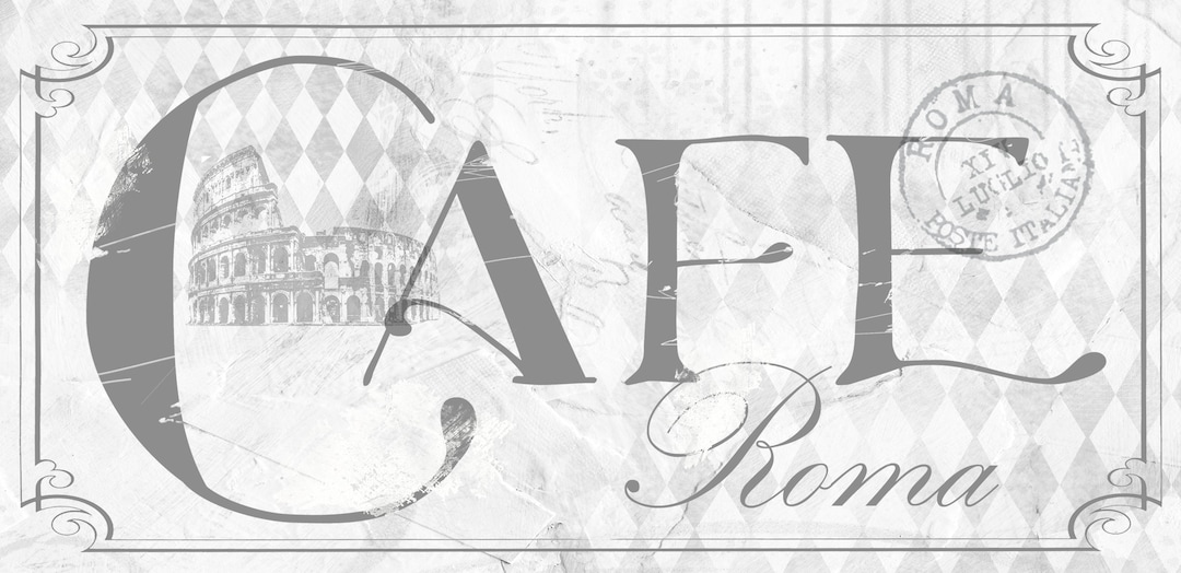 Cafe Roma Sign, Italian Decor Sign, Rustic Italian Sign, Vintage Cafe ...