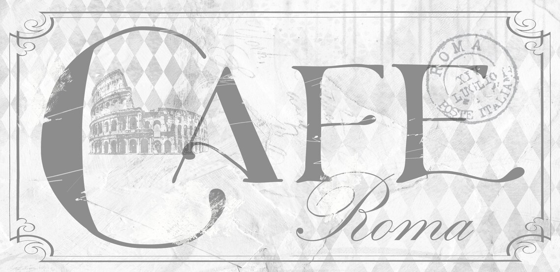 Cafe Roma Sign Italian Decor Sign Rustic Italian Sign - Etsy