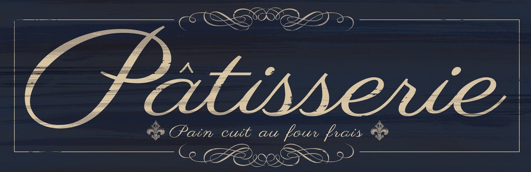 Patisserie Rustic French Wood Wall Decor, Fresh Baked Bread, Vintage ...