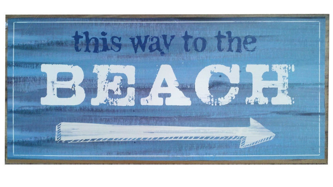 Beach Wall Sign,"this Way to the Beach", Rustic Beach Decor, Distressed ...