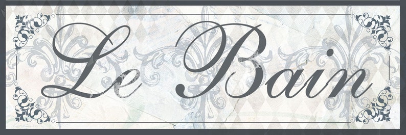 French Bath Sign Le Bain Vintage Look Sign Vintage Style - Etsy
