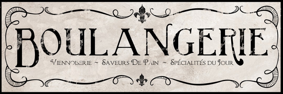 French Boulangerie Vintage Look Sign, Black and White , Vintage French ...