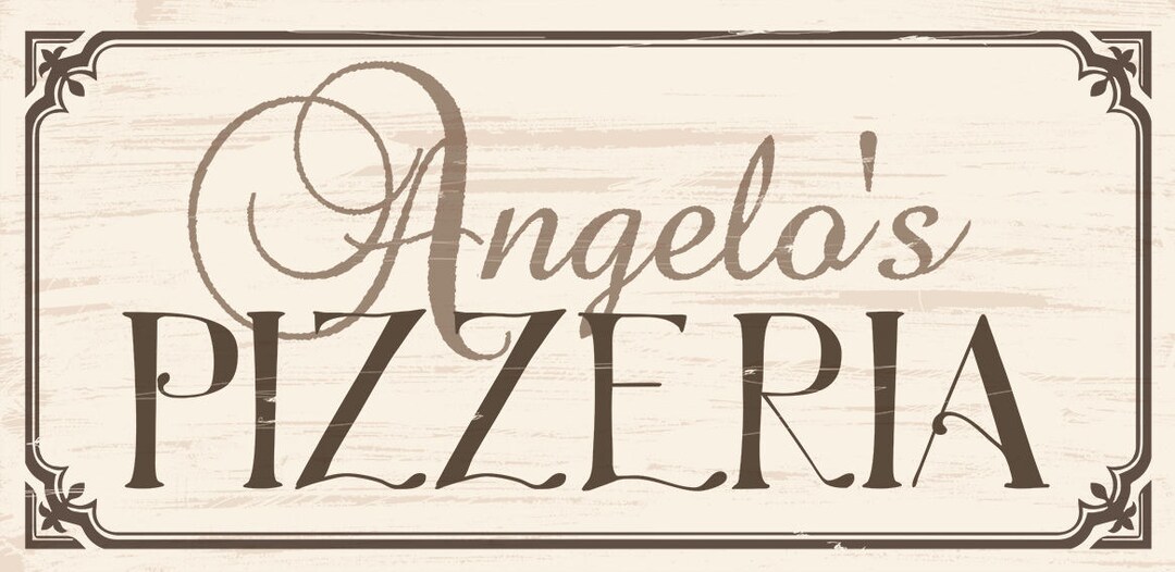 Pizzeria,italian Rustic Kitchen Wall Decor,personalized Pizzeria Signs ...