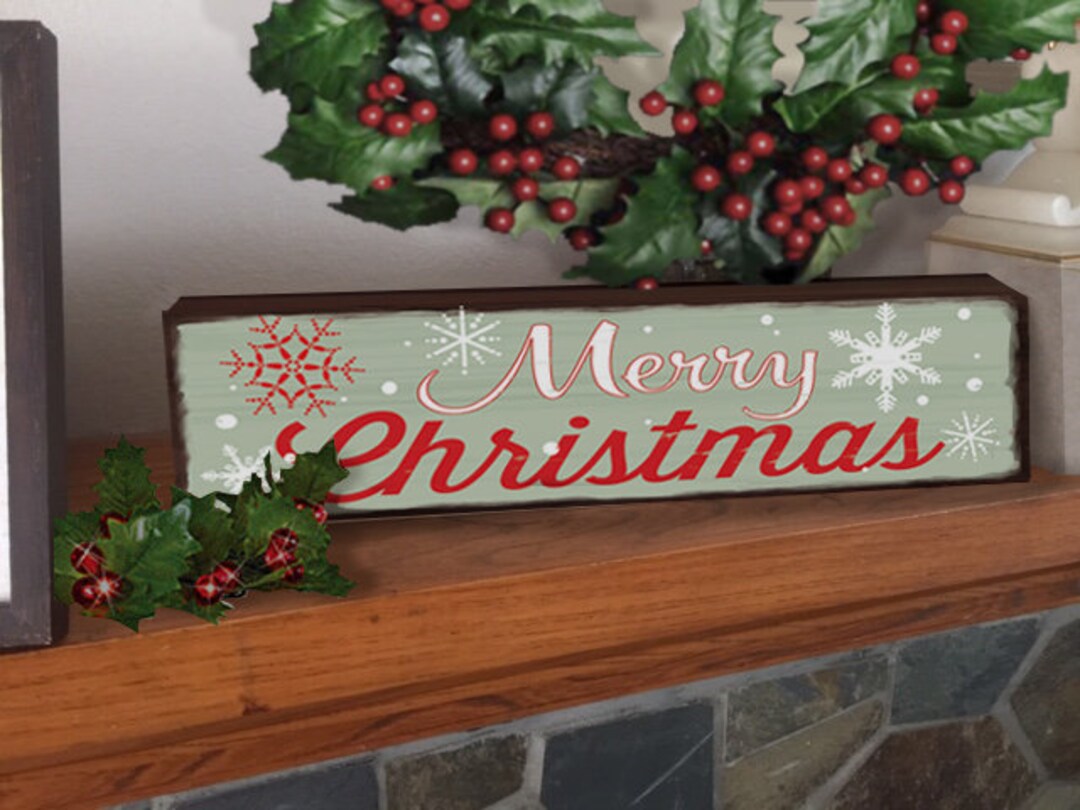 Merry Christmas/let It Snow Standing Sign, Double Sided Sign, Holiday ...