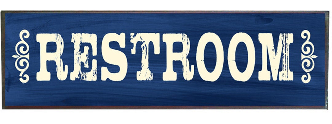 RESTROOM Rustic Wall Sign, Custom Color Restroom Sign,distressed ...