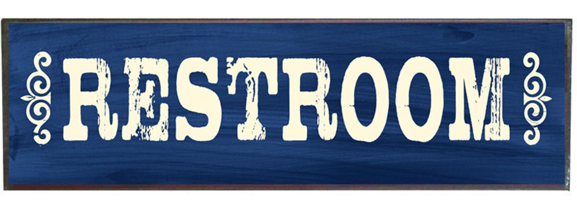 RESTROOM Rustic Wall Sign Custom Color Restroom - Etsy