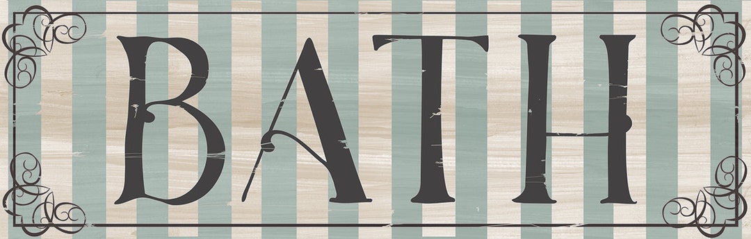 BATH Vintage Look Sign, Bathroom Decor, Victorian Bath, Vintage Wood ...