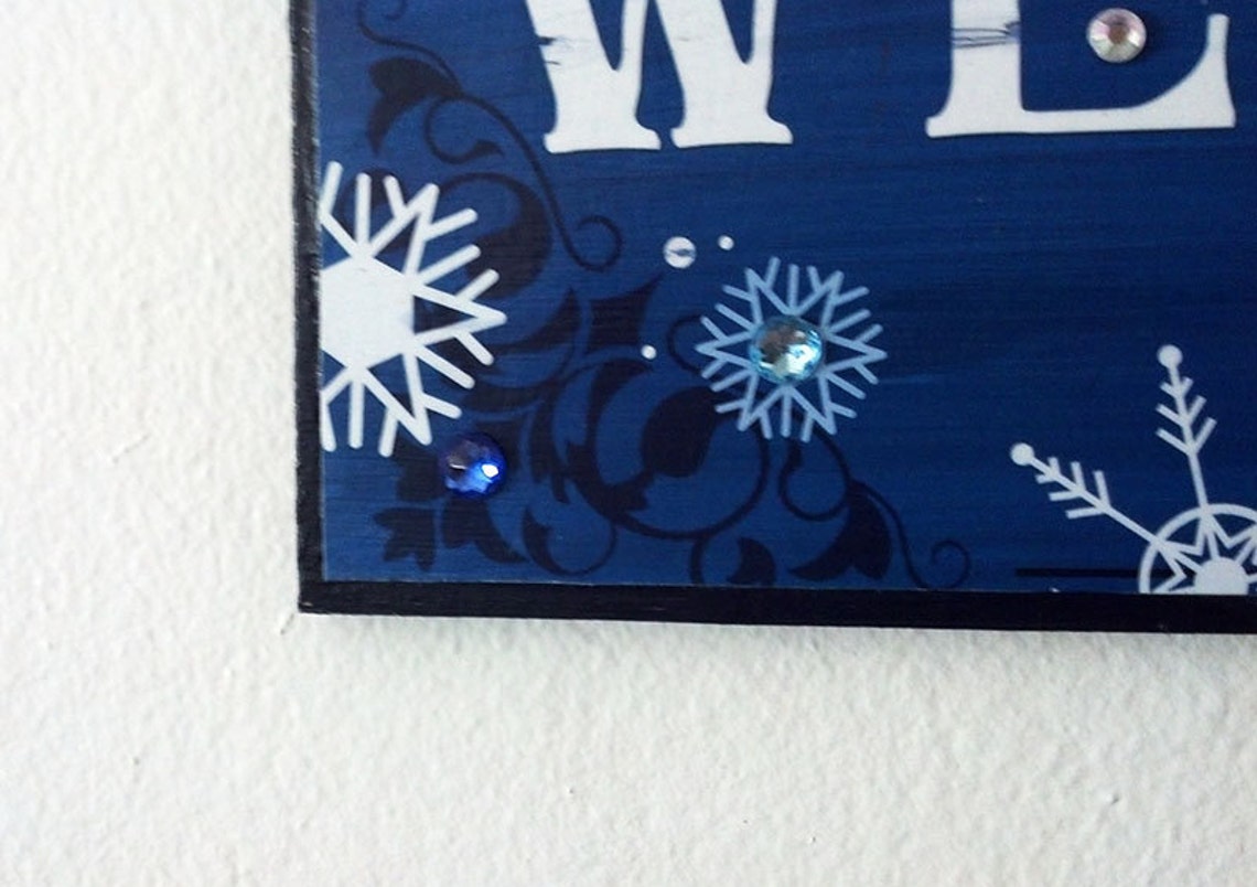 Winter Welcome Signfrozen Snowflake Sign Winter Sparkle - Etsy