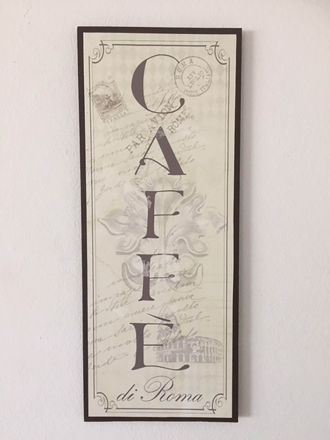 Caffe Di Roma Vertical Italian Cafe Wall Sign Shabby Chic - Etsy