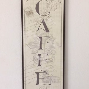 Caffe Di Roma, Vertical Italian Cafe Wall Sign, Shabby Chic Italian ...