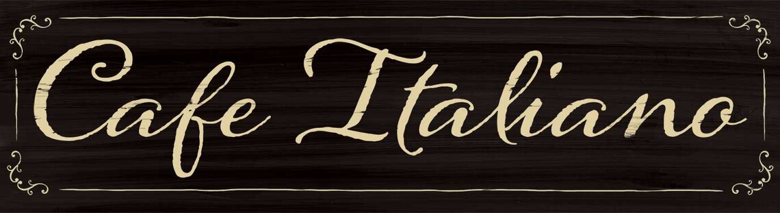 Cafe Italiano Wood Kitchen Sign Rustic Cafe Sign Italian - Etsy